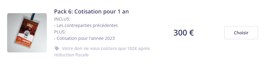 Informations campagne de financement crédit d'impôt dons complexe RCBDS